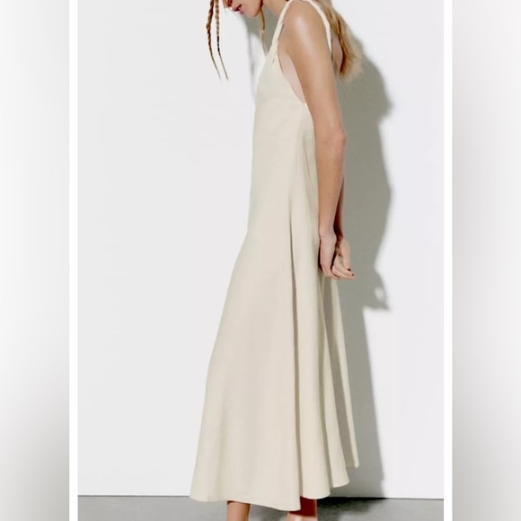 Zara | Dresses | Zara Open Back Linen Blend Dress New | Poshmark